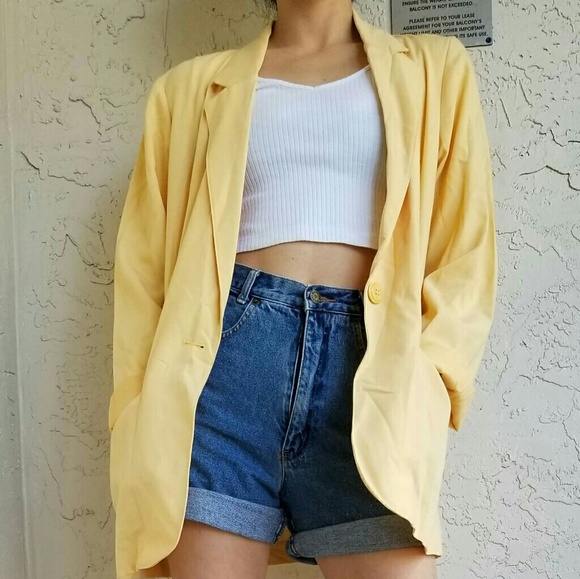 Sag Harbor | Jackets & Coats | Vintage Pale Yellow Blazer | Poshmark